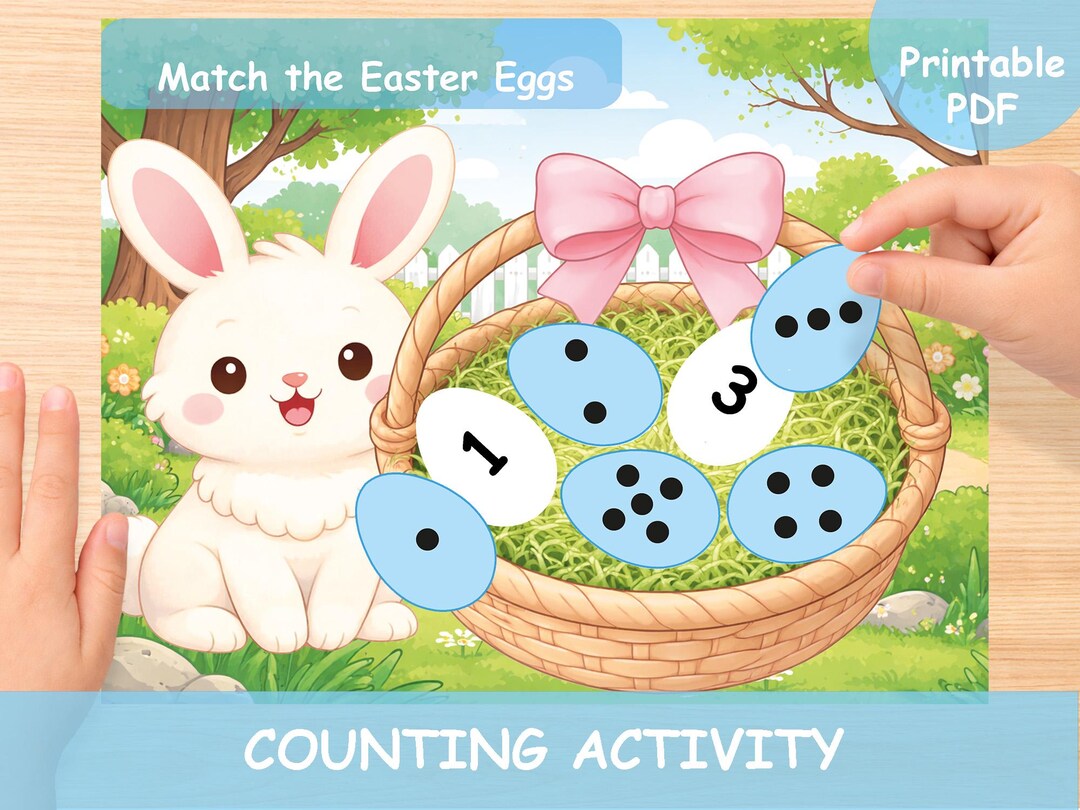 Easter Counting Activity for Kids | Number Matching Eggs Printable ...