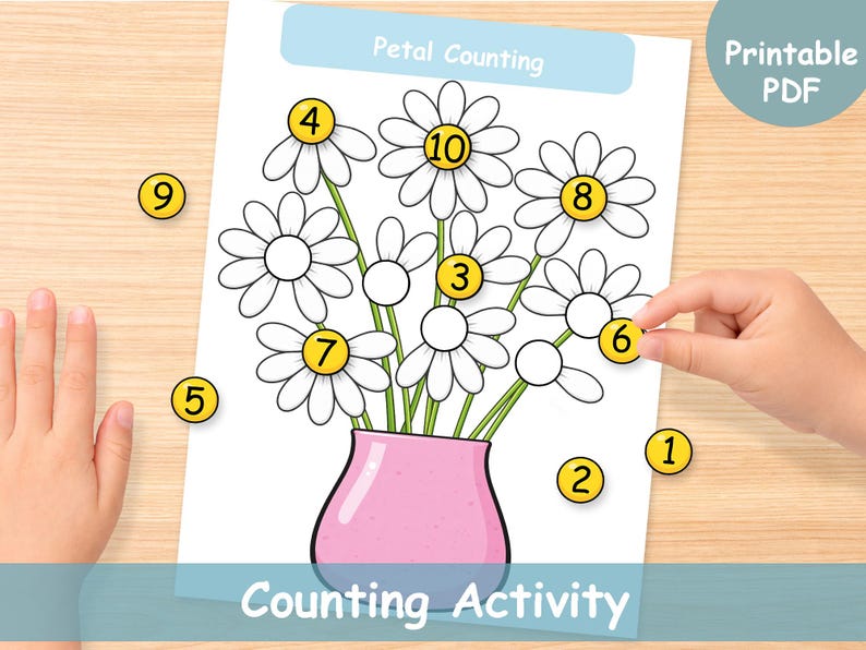Spring Counting Activity | Preschool Flower Petal Math Game (PDF ...