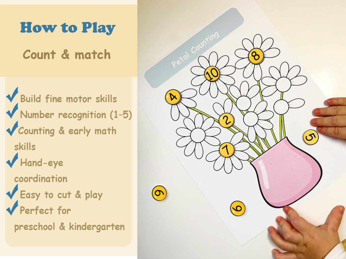 Spring Counting Activity | Preschool Flower Petal Math Game (PDF ...