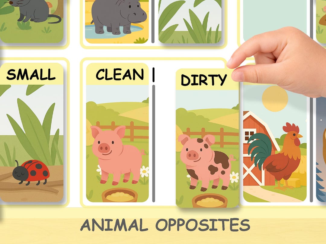 Animal Opposites Preschool Activity | Opposites Matching Page | Toddler ...