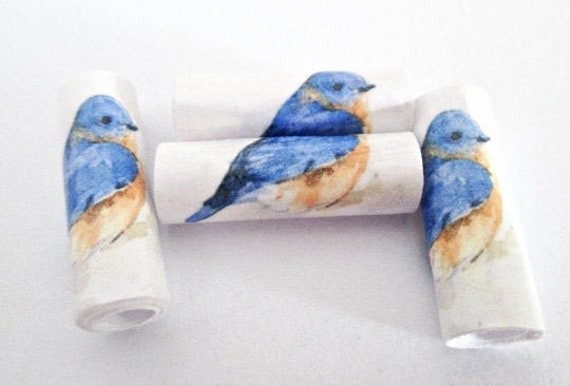 Bluebird Paper Bead 12 Beads | Etsy