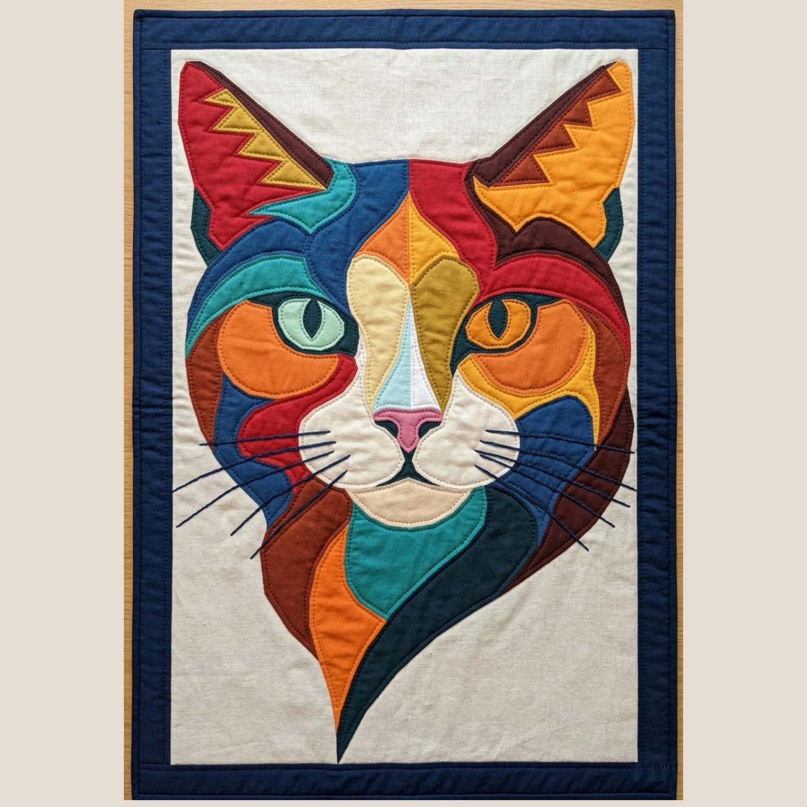 Boho Cat Quilt Pattern PDF, Applique & Collage, Quilt Block, Patchwork ...
