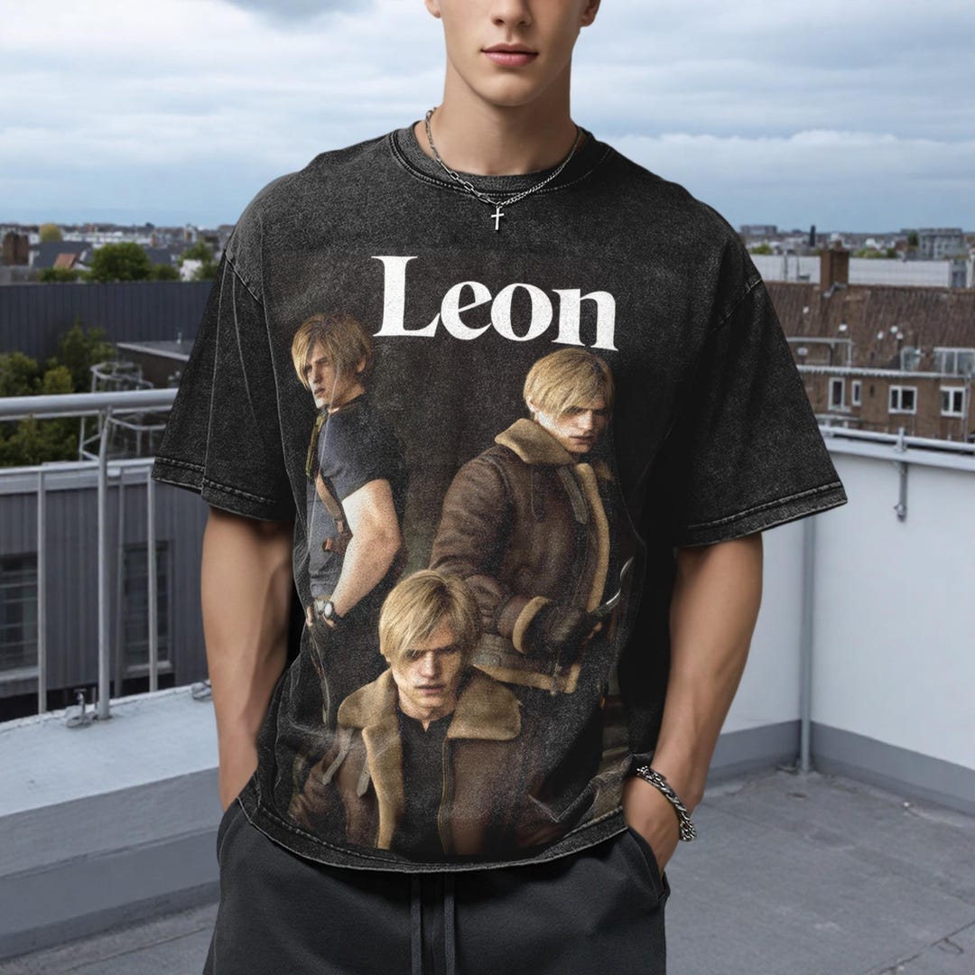 Resident Evil Leon Kennedy Retro Washed Shirt | Horror Game Fan Gift - Etsy