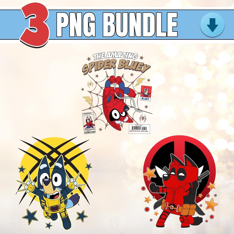 Bluey Super Heroes Funny Design Png, Bluey Spiderman Png, Bluey ...