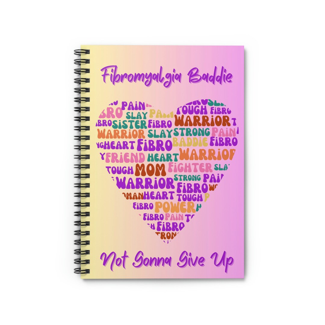 Retro Look Fibromyalgia Journal, Fun Fibro Awareness Ruled Spiral ...