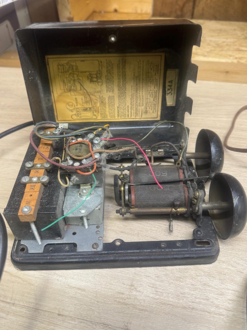 Antique Candlestick Telephone With Ringer Box | Early 20th Century ...