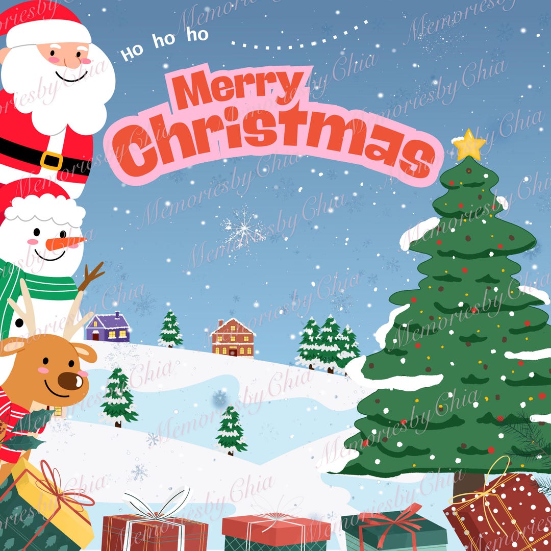 Christmas 2025 Digital Backdrops for Kid's || Xmas Party || Santa Claus ...