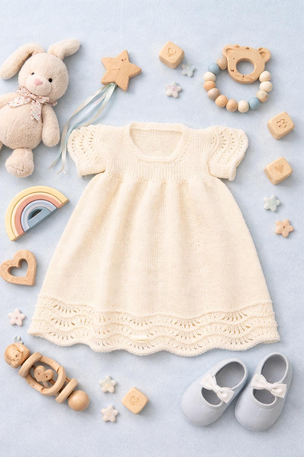 Lace Hem Baby Dress Knitting Pattern (PDF Download, 3 Months - 8 Years ...