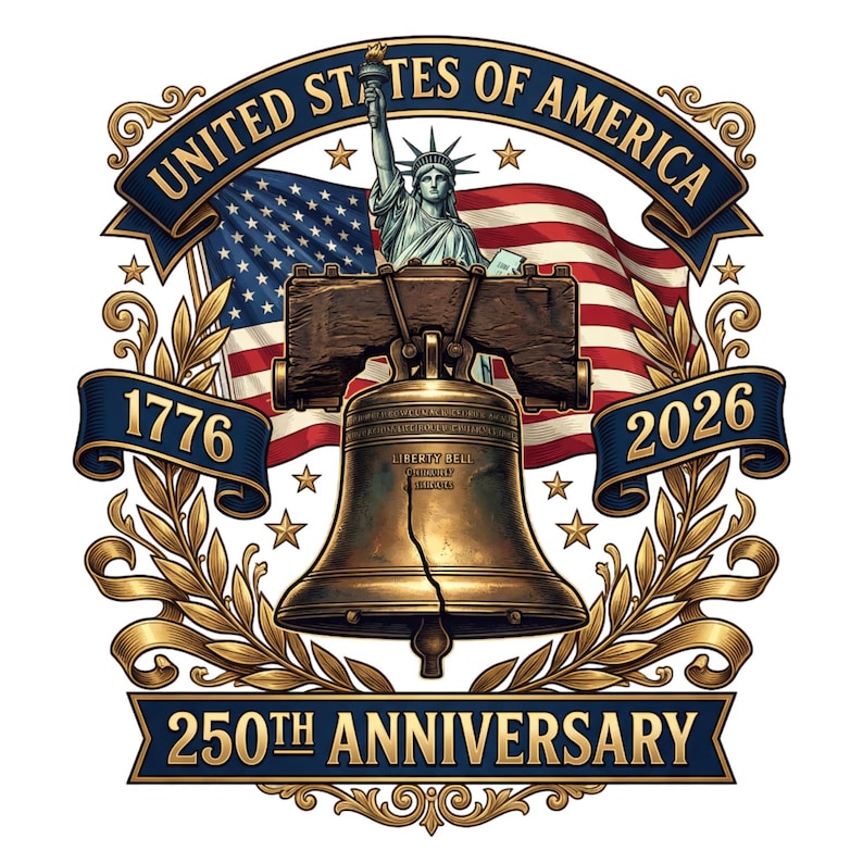 USA 250th Anniversary PNG, America 1776-2026 Patriotic Eagle Liberty ...