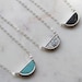 Half Moon Necklace, Silver Moon Necklace, Half Moon Jewelry, Crescent ...