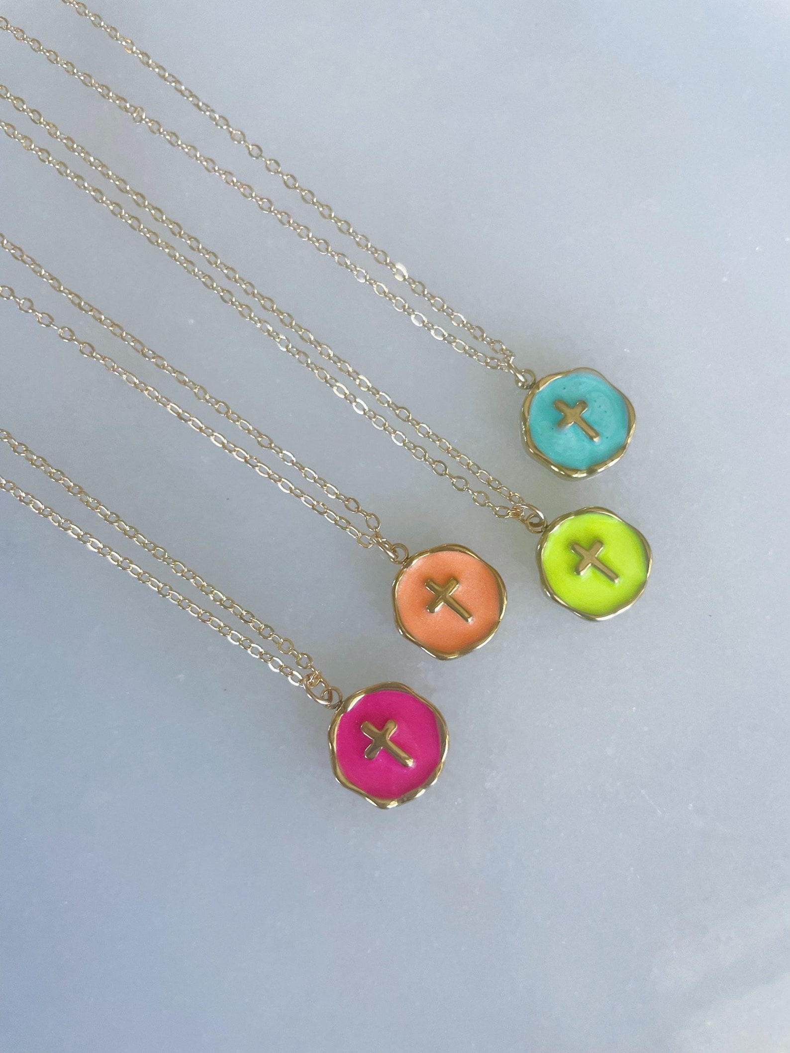 Colorful Cross Necklace, Cross Jewelry, Kids Cross Necklace, Cross ...