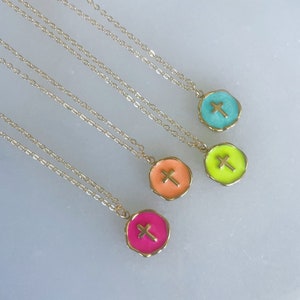 Colorful Cross Necklace, Cross Jewelry, Kids Cross Necklace, Cross ...
