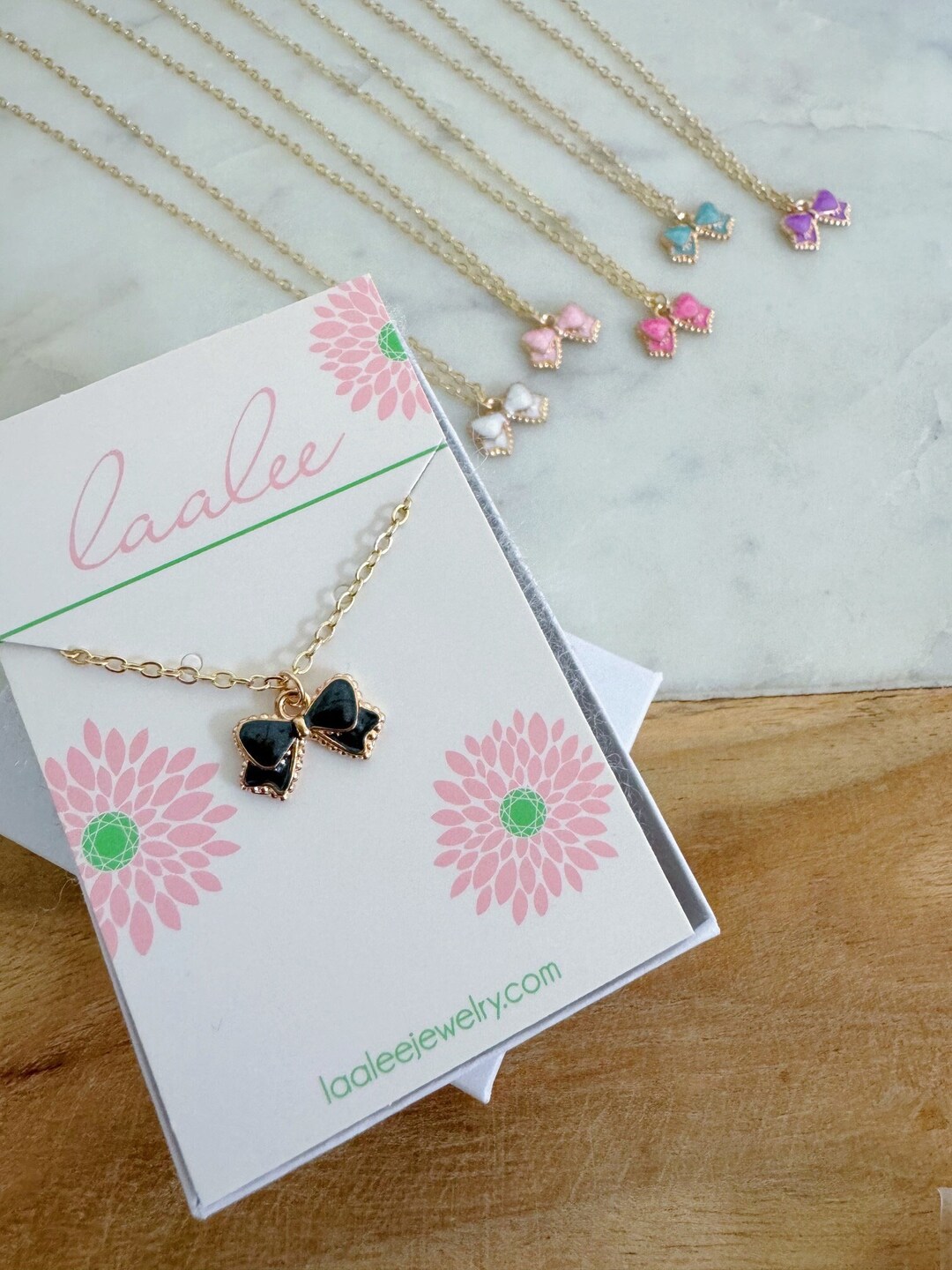 Ribbon Necklace, Dainty Bow Necklace, Easter Gifts, Kid Jewelry, Spring ...