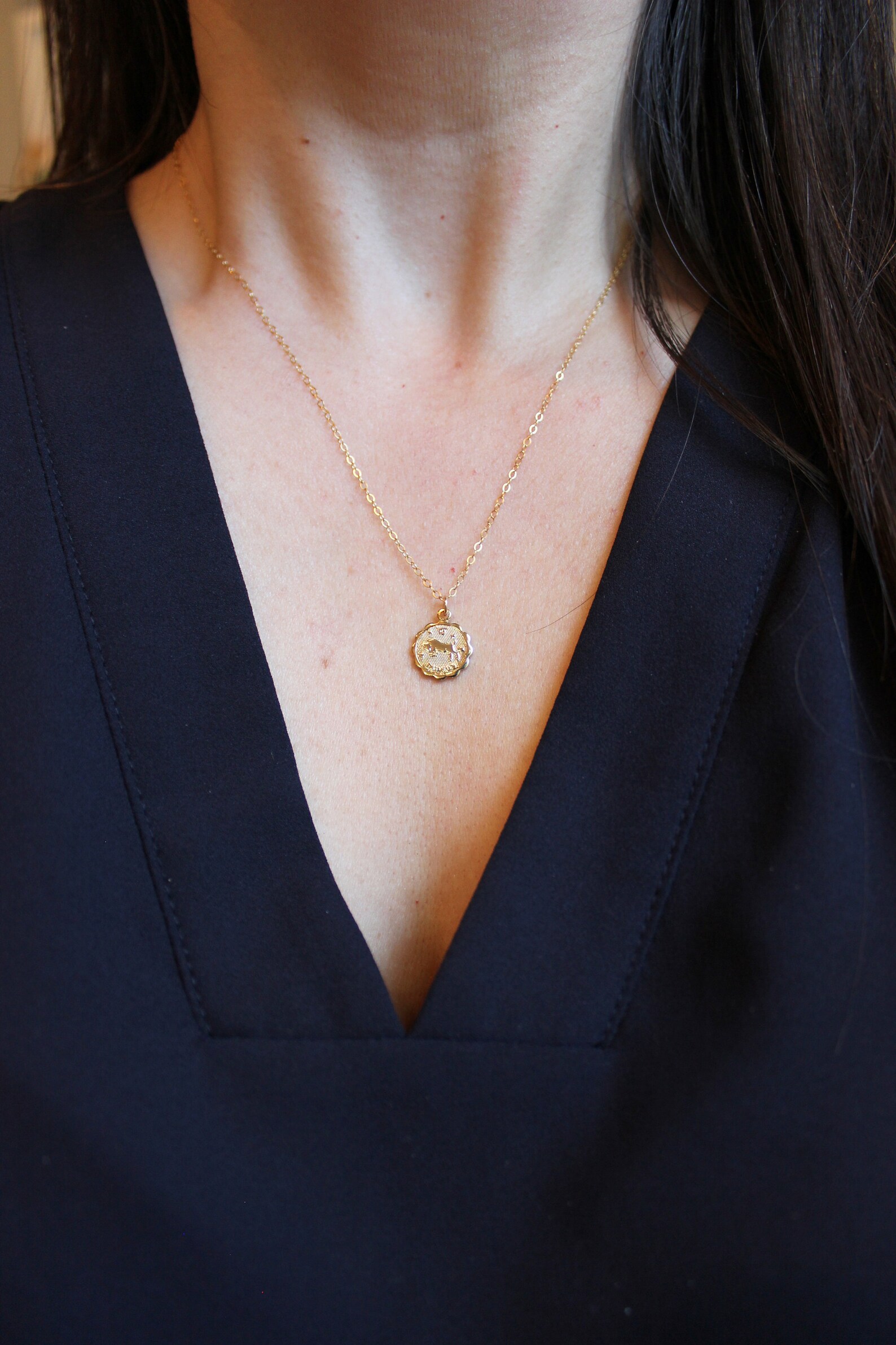 Taurus, Taurus Necklace, Gold Taurus Jewelry, Taurus Coin Necklace ...
