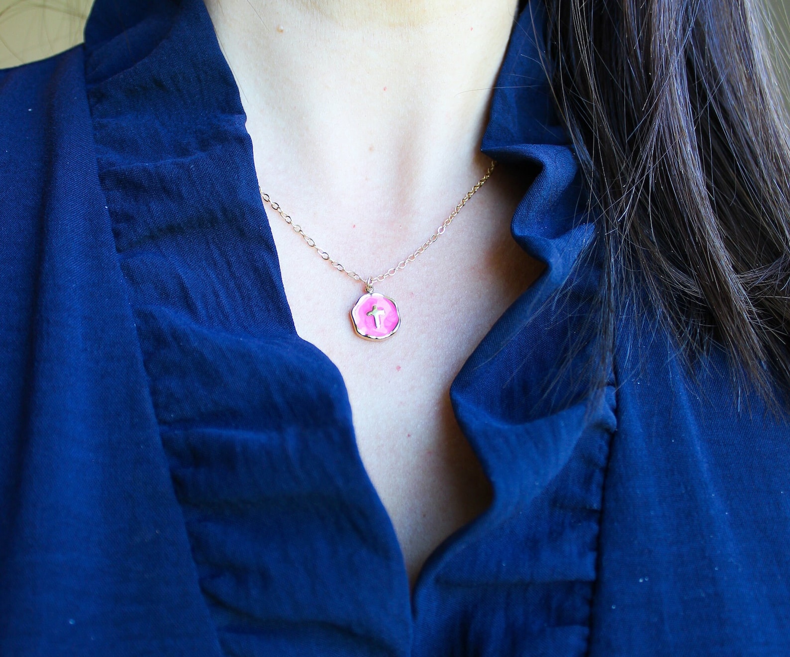 Colorful Cross Necklace, Cross Jewelry, Kids Cross Necklace, Cross ...