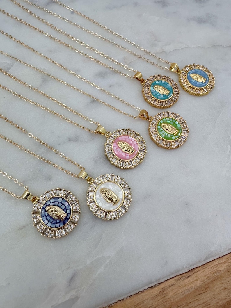 14k Gold Filled Chain, Mary Necklace Religious Necklace, Religious ...