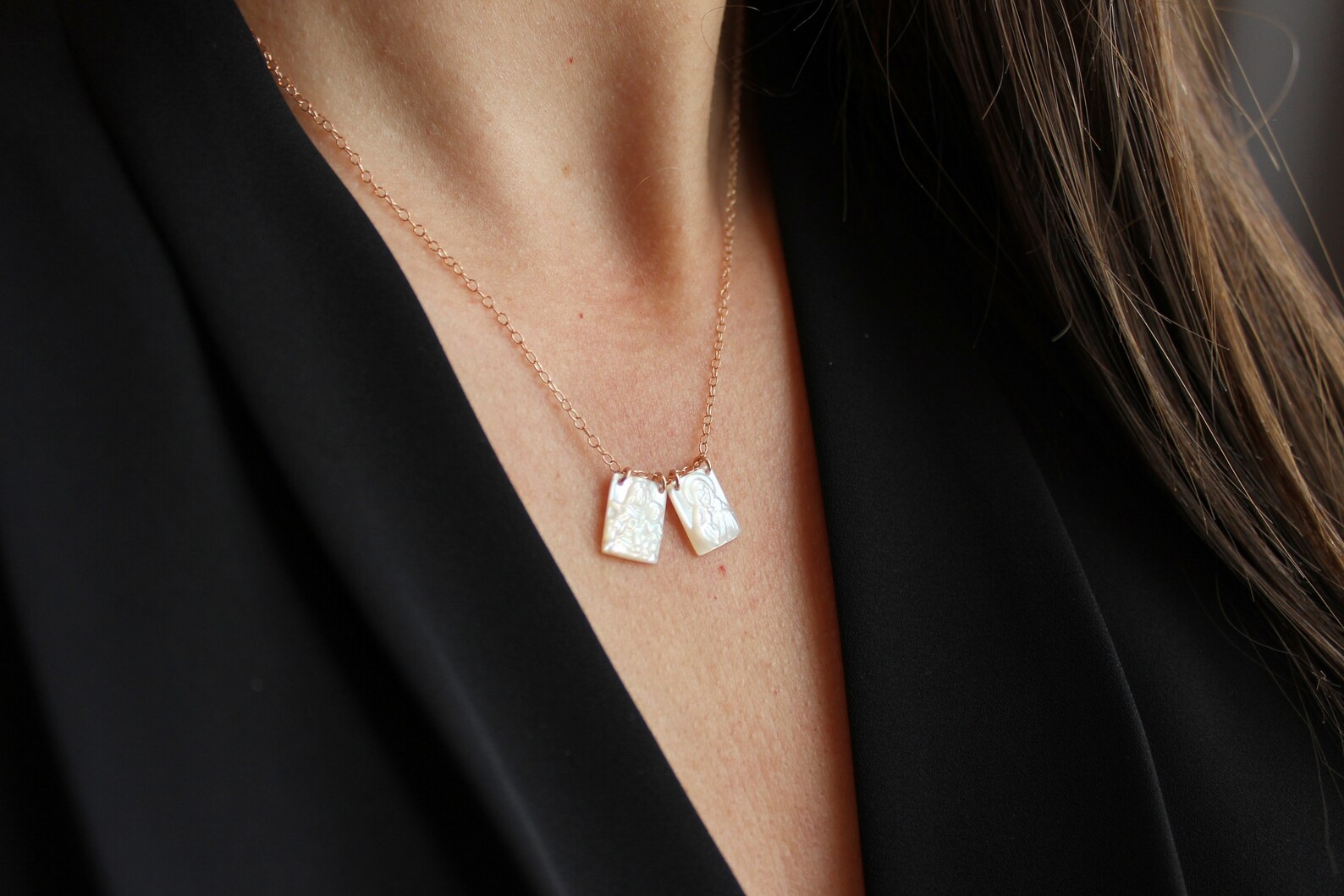 14k Rose Gold Filled Scapular Necklace, Scapular Jewelry, Virgin Mary ...