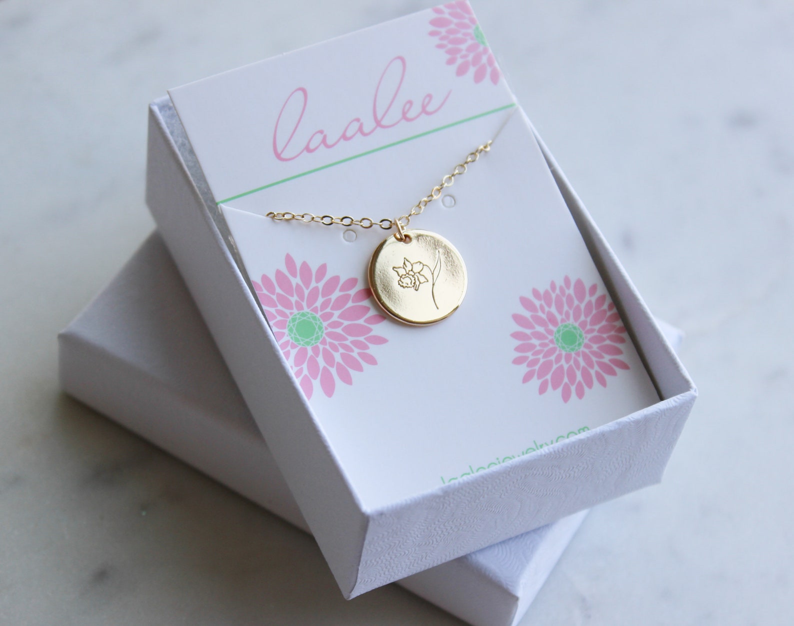 March Birthday Gift Daffodil Necklace March Birth Flower - Etsy