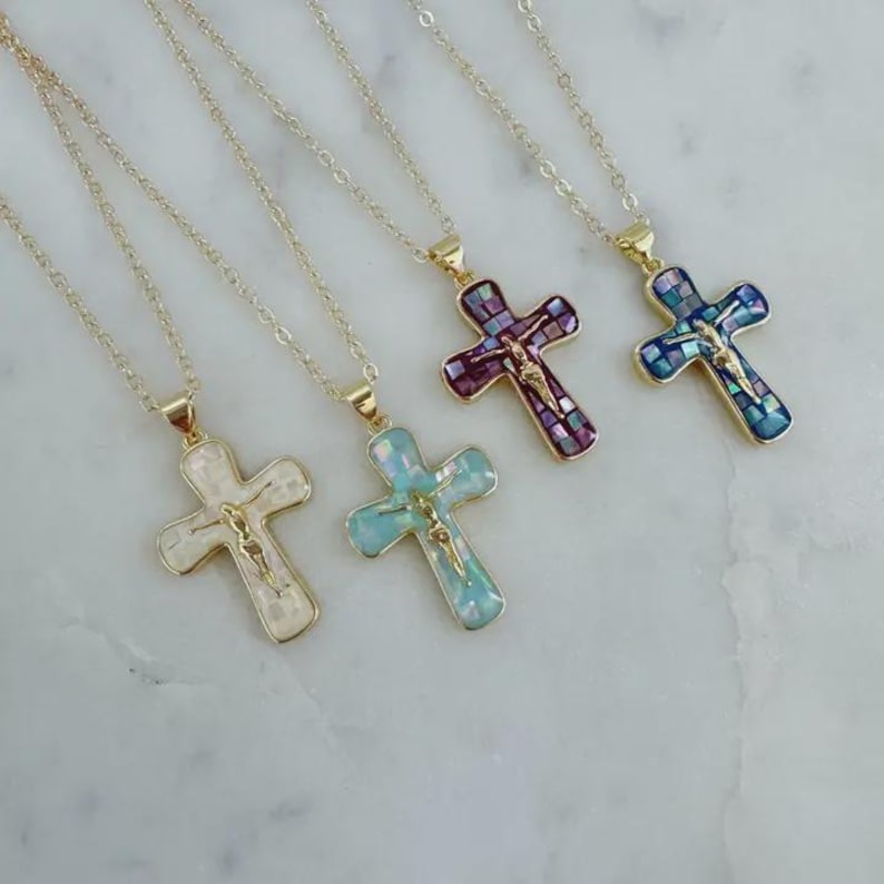 14k Gold Filled Cross Necklace, Religious Necklace, Crucifix Necklace ...