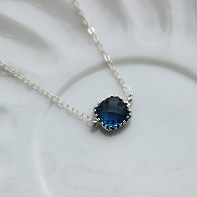 Blue and Silver Necklace - Etsy