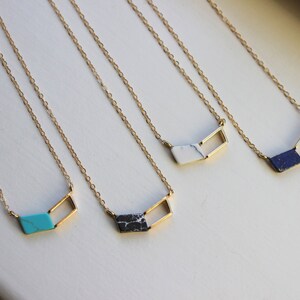 Gold Chevron Necklace, Chevron Jewelry, Geometric Necklace Turquoise ...