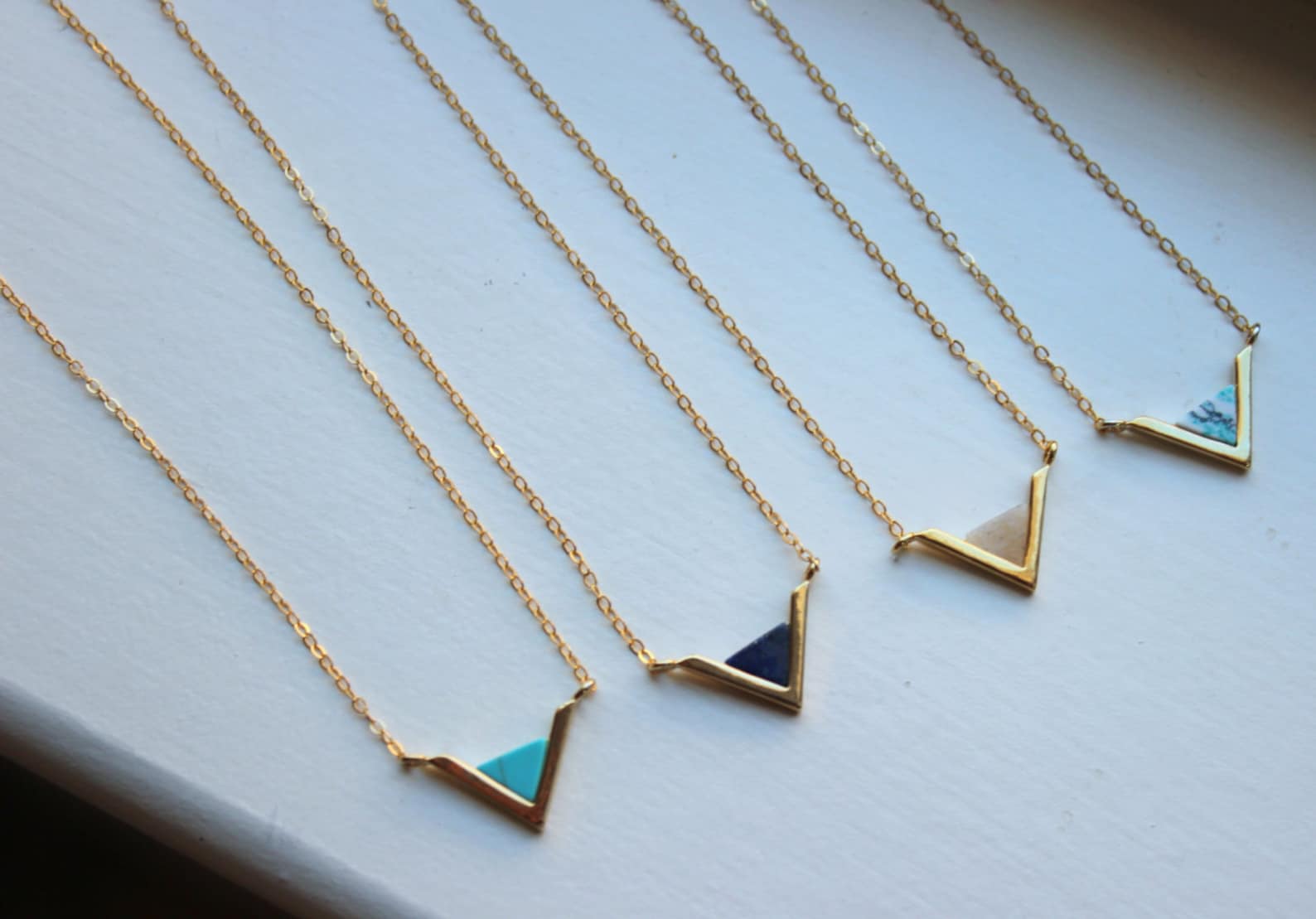 Gold Triangle Necklace Triangle Jewelry Geometric Necklace | Etsy