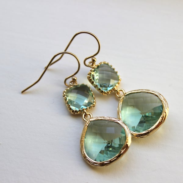 Light Green Earrings - Etsy