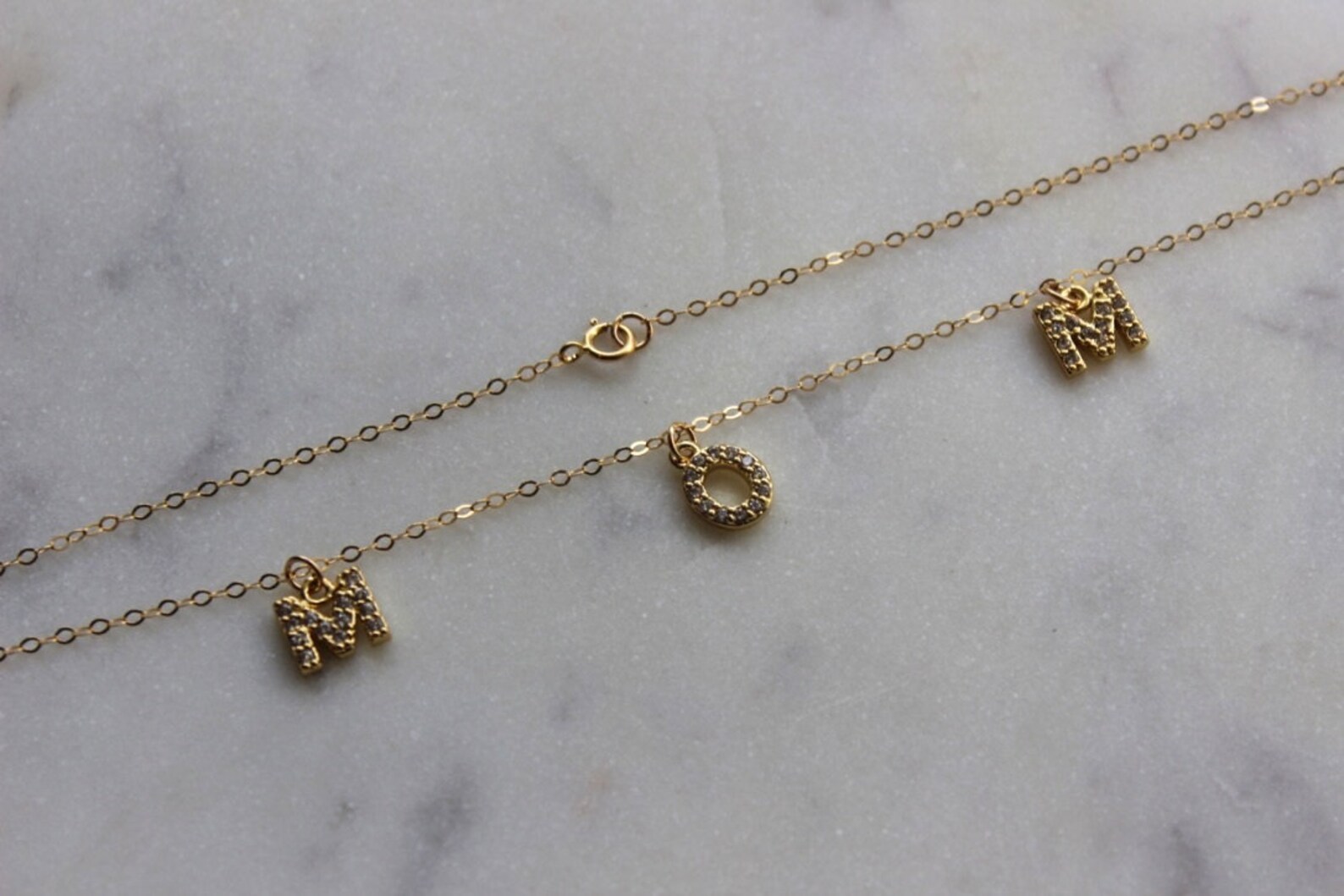 Gold Mom Necklace Crystal Mom Necklace Gold Name Necklace - Etsy