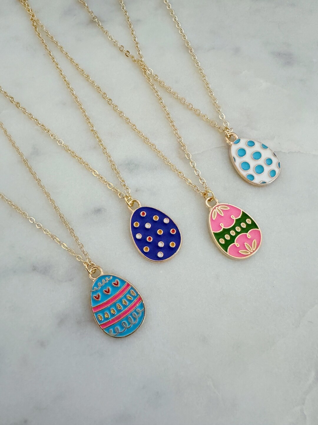 Colorful Easter Necklace, Painted Easter Egg, Children Jewelry, Easter ...