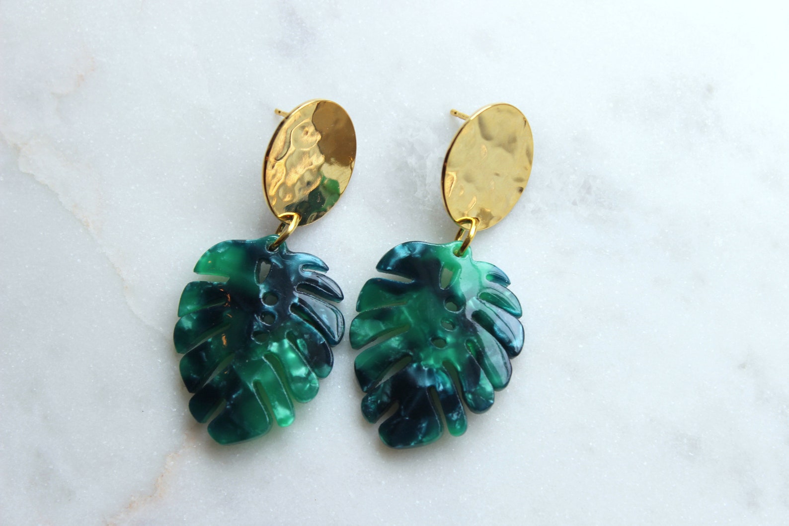 Monstera Leaf Earrings Monstera Jewelry Monstera Leaf Resin - Etsy