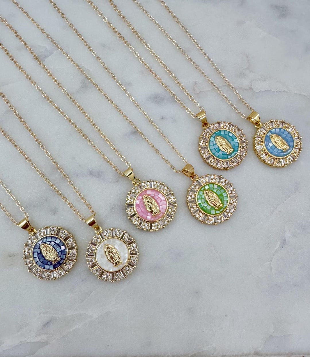 14k Gold Filled Chain, Mary Necklace Religious Necklace, Religious ...