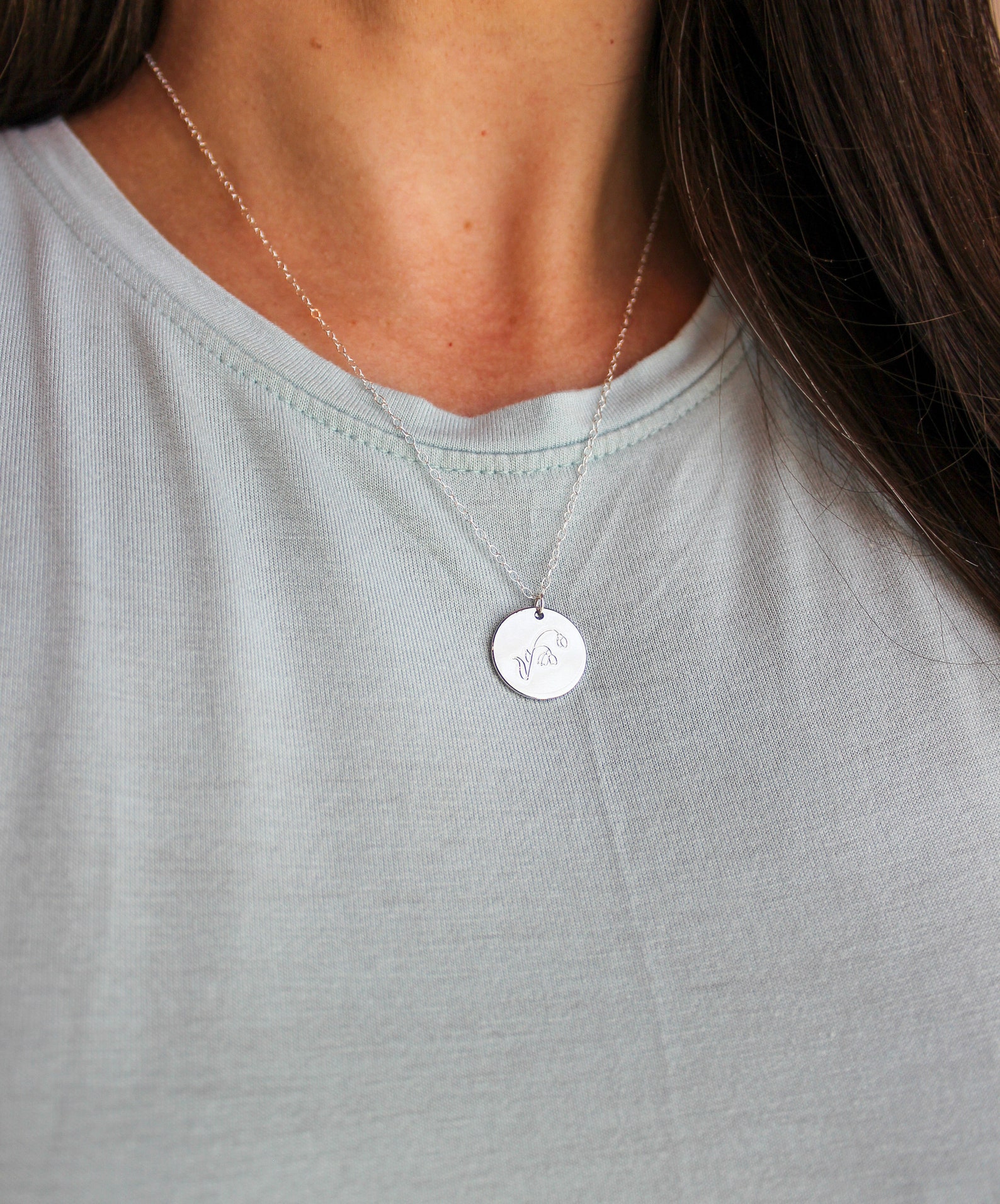 Silver Birth Flower Necklace Birth Flower Jewelry - Etsy