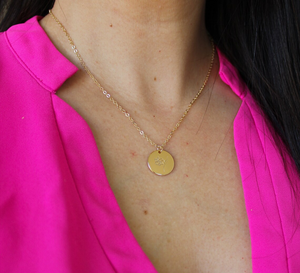 March Birthday Gift Daffodil Necklace March Birth Flower - Etsy