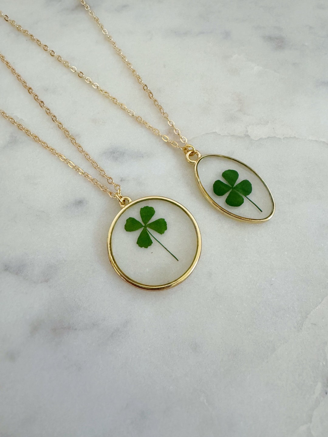 St Patrick's Day Necklace, Four Leaf Clover Necklace, 4 Leaf Clover ...