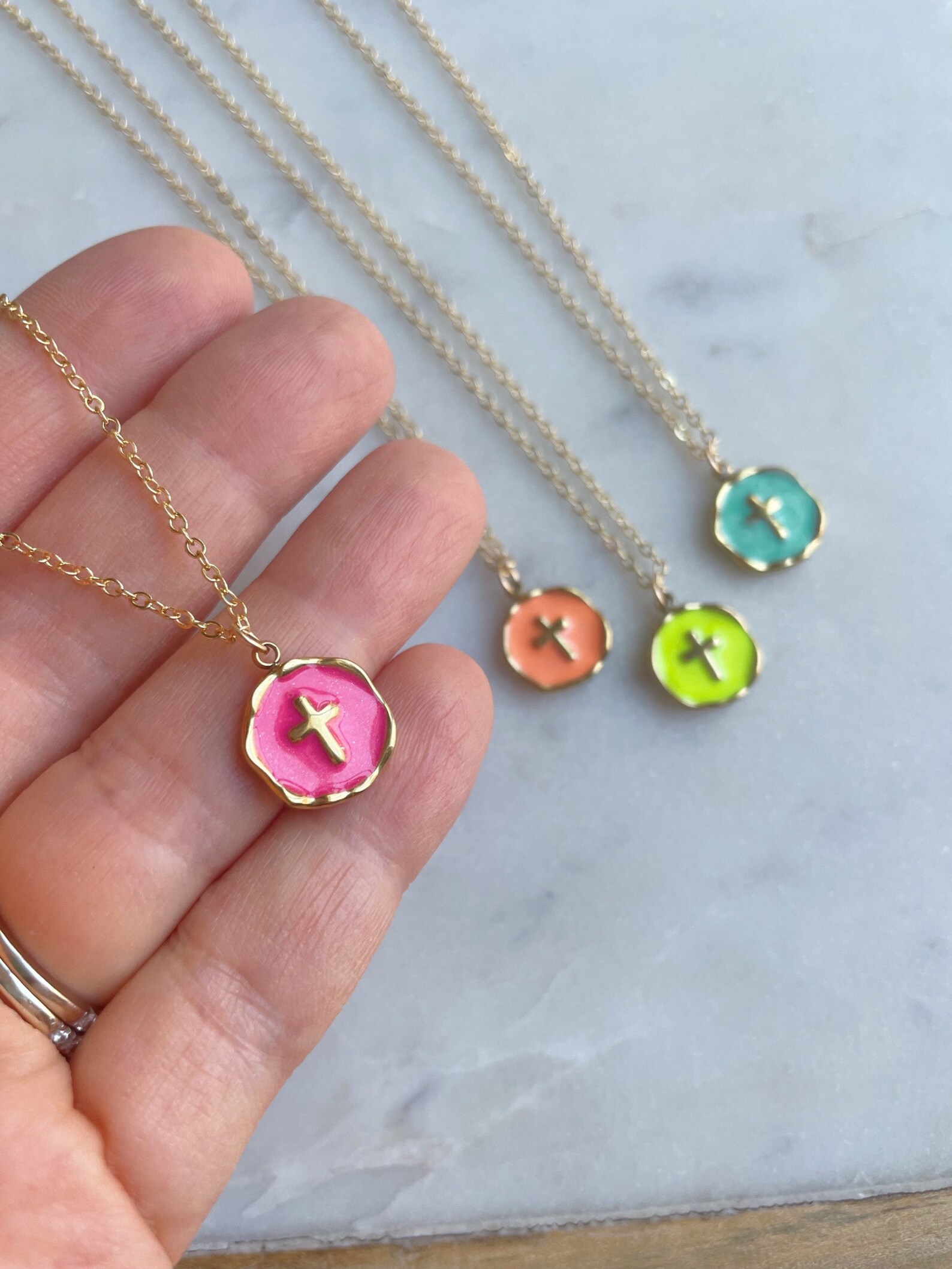 Colorful Cross Necklace, Cross Jewelry, Kids Cross Necklace, Cross ...