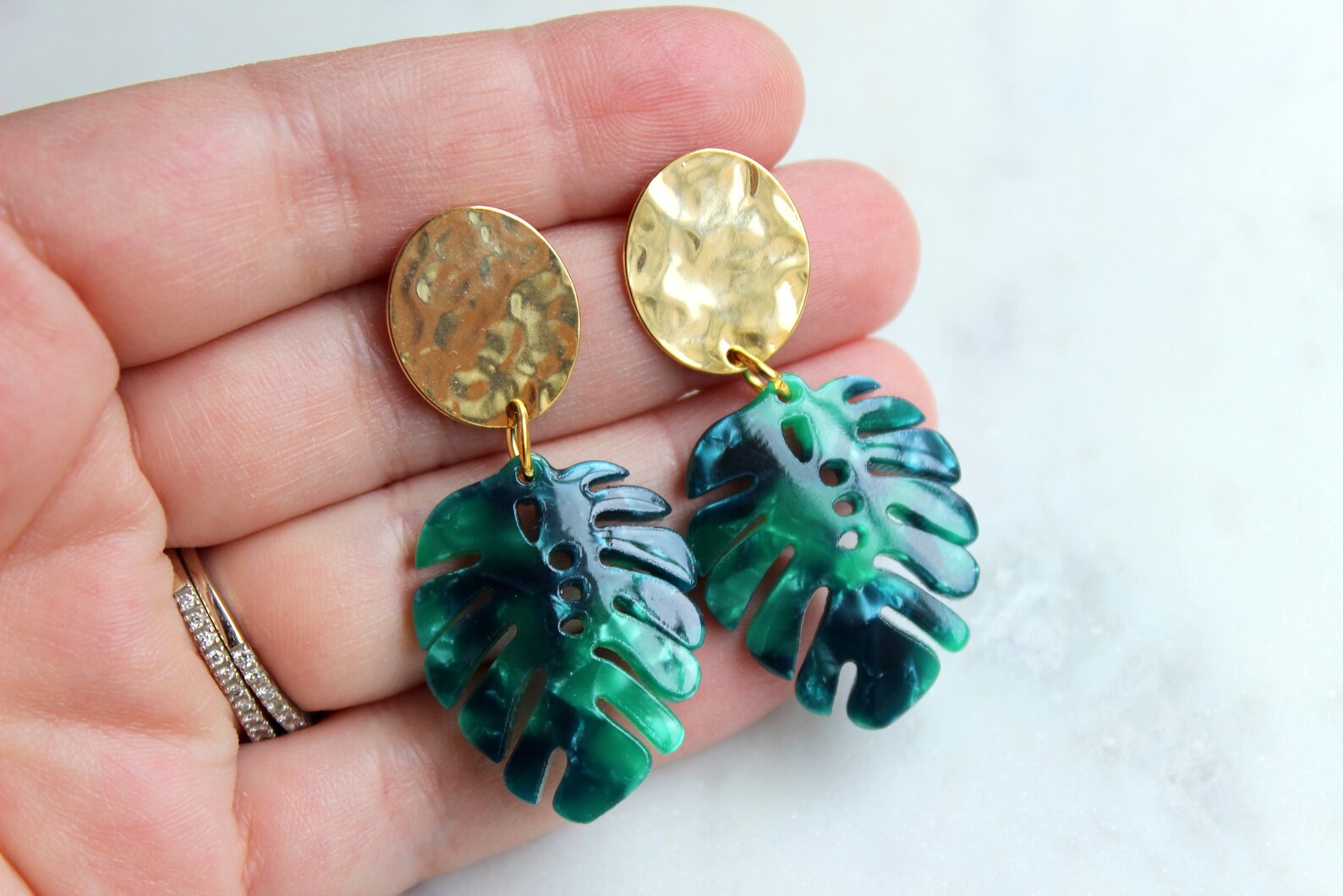 Monstera Leaf Earrings Monstera Jewelry Monstera Leaf Resin - Etsy