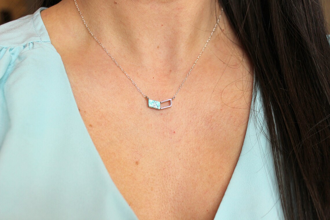 Silver Chevron Necklace, Silver Chevron Jewelry, Geometric Necklace ...
