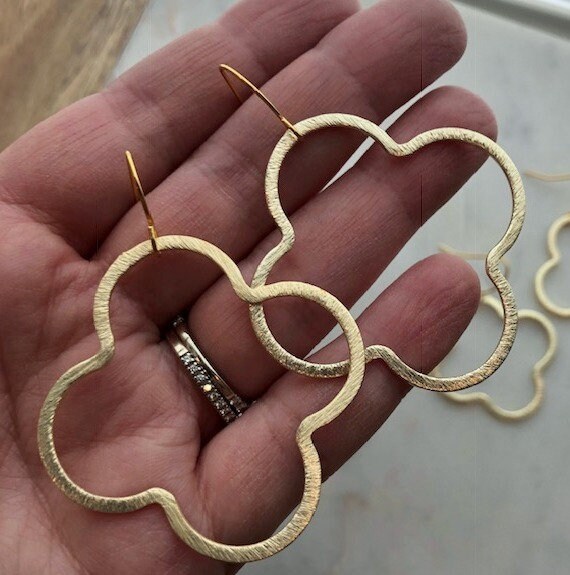 Gold Geometric Earrings Geometric Statement Earrings - Etsy