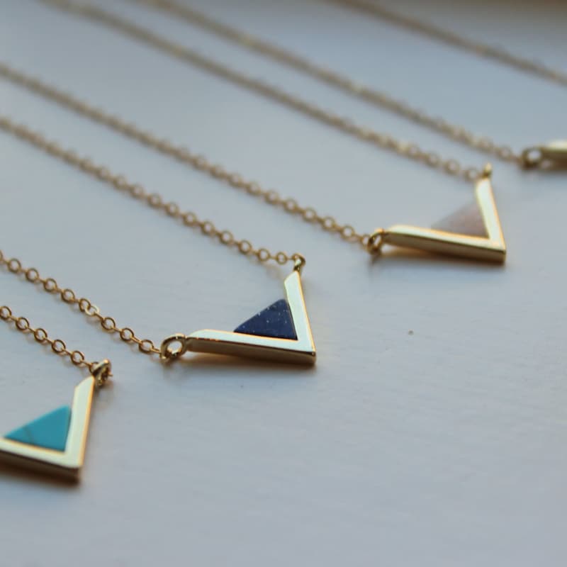 Triangle Coral Necklace - Etsy