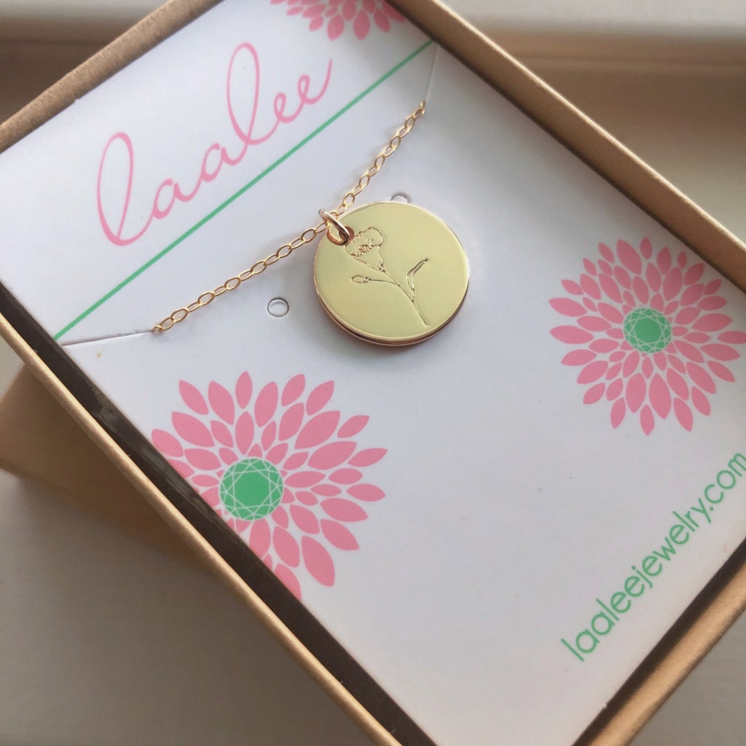 August Birth Flower Necklace, August Birth Flower Jewelry, August ...