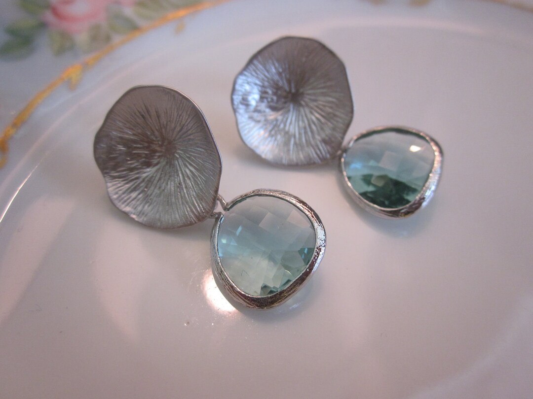 Prasiolite Earrings Silver Mushroom Coral - Bridesmaid Earrings ...