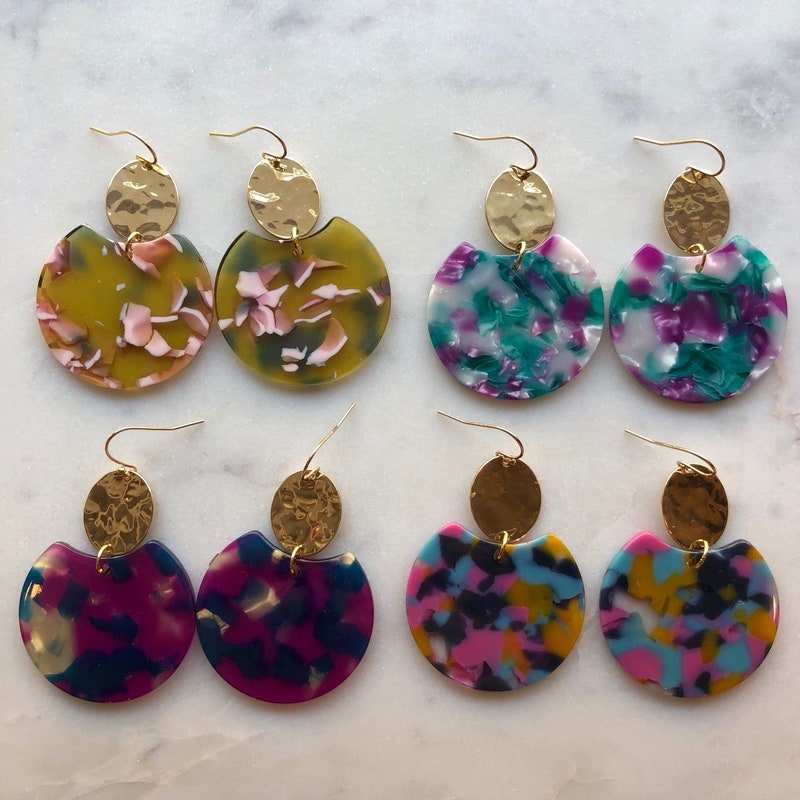 Resin Earrings - Etsy