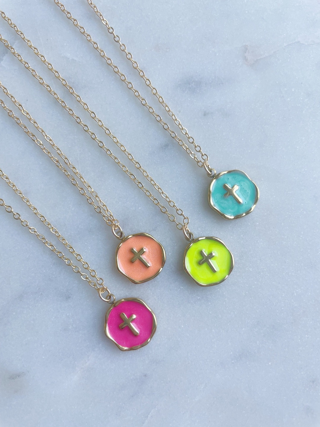 Colorful Cross Necklace, Cross Jewelry, Kids Cross Necklace, Cross ...