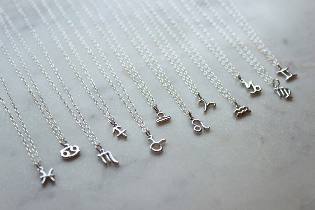 Silver Zodiac Necklace, Zodiac Jewelry, Constellation Necklace, Zodiac ...