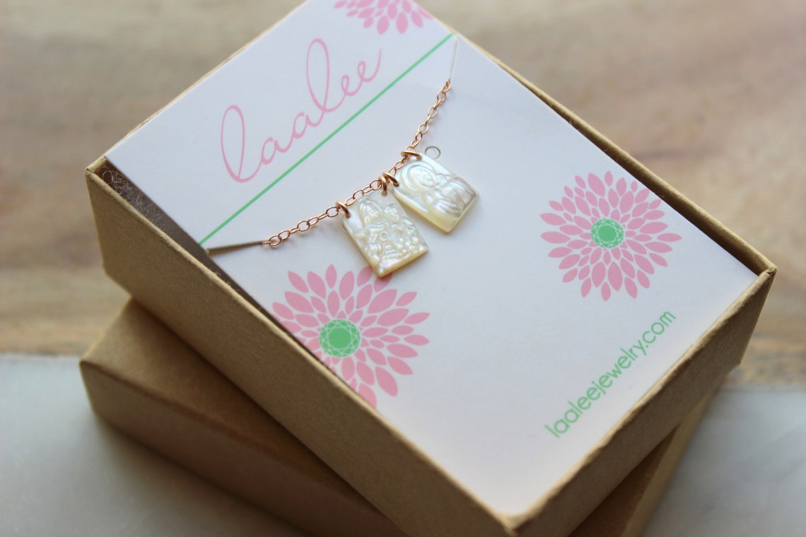 14k Rose Gold Filled Scapular Necklace, Scapular Jewelry, Virgin Mary ...