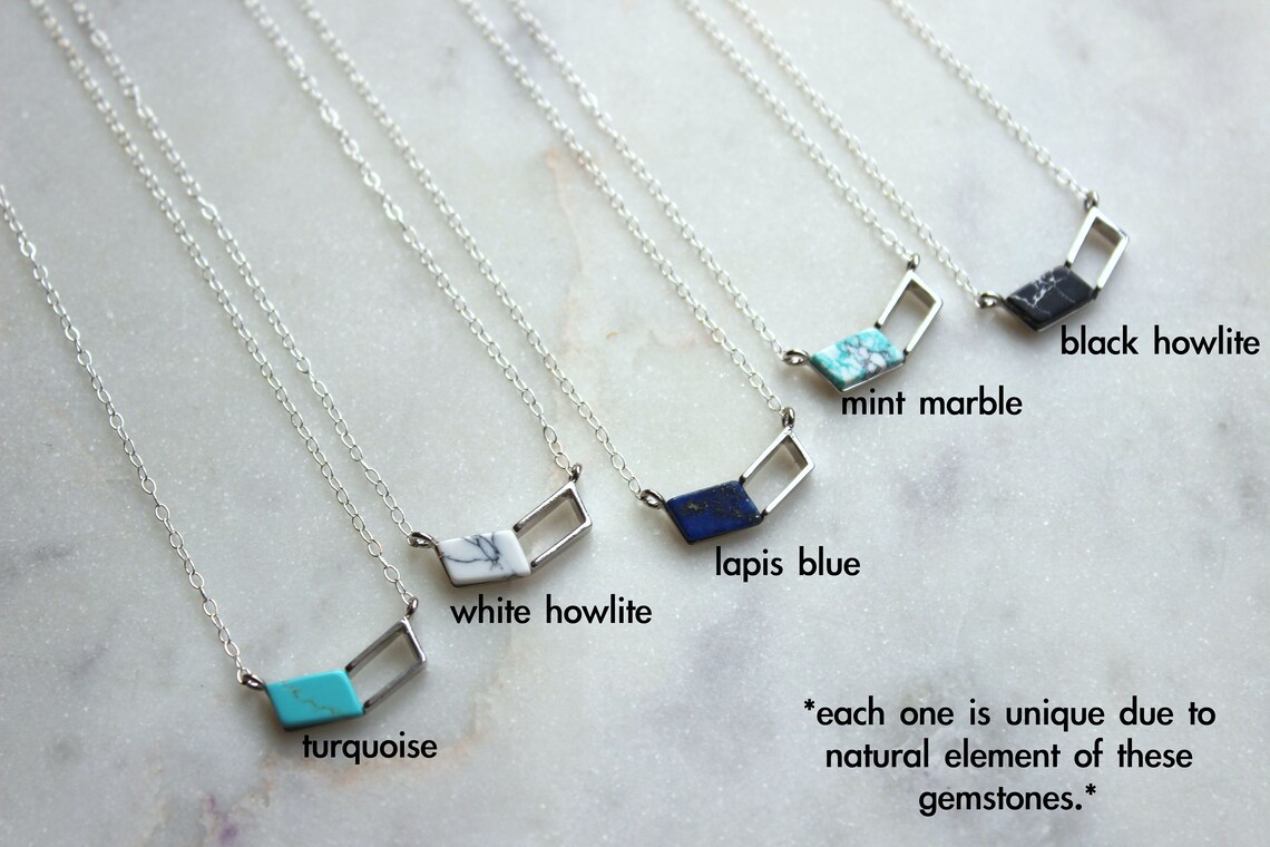 Silver Chevron Necklace, Silver Chevron Jewelry, Geometric Necklace ...