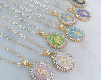 Religious Catholic Pendant Virgin Mary Necklace Immaculate - Etsy