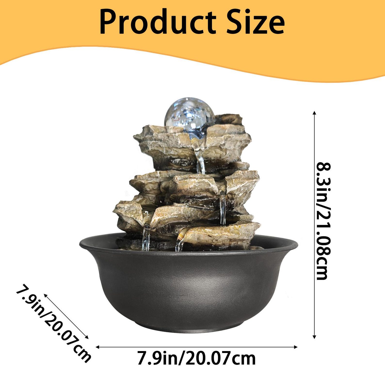 Resin Tabletop Fountain With LED Lights, Indoor Waterfall Feature - Etsy