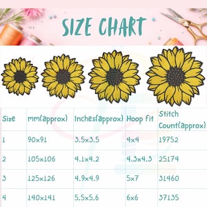 Sunflower Embroidery Design | Digital File | 10 Formats - Etsy