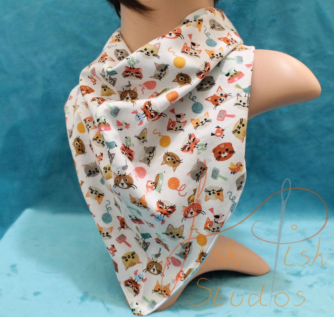Premade - Extra Large Cat Print Fursuit Bandana - Fashion XL Jumbo Neck ...